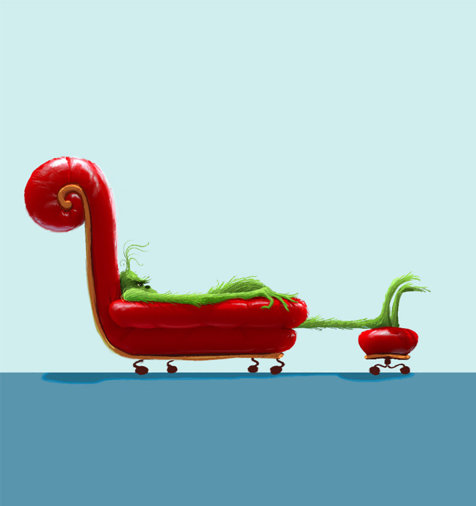 Artes de Yarrow Cheney para o filme The Grinch, da Illumination ...