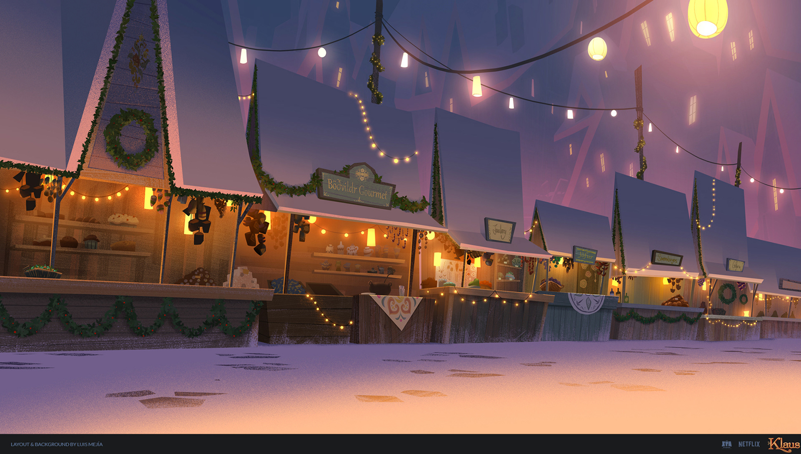 Layouts e Backgrounds do filme Klaus, por Luiz Mejía - THECAB | ARCAIVE