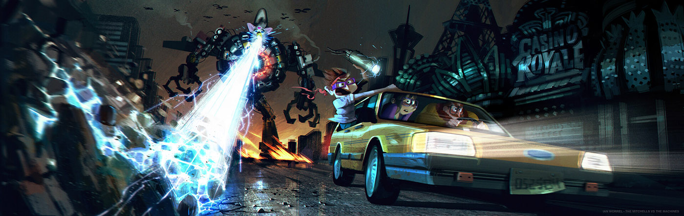Artes de Ian Worrel para "The Mitchells vs the Machines" - THECAB | ARCAIVE