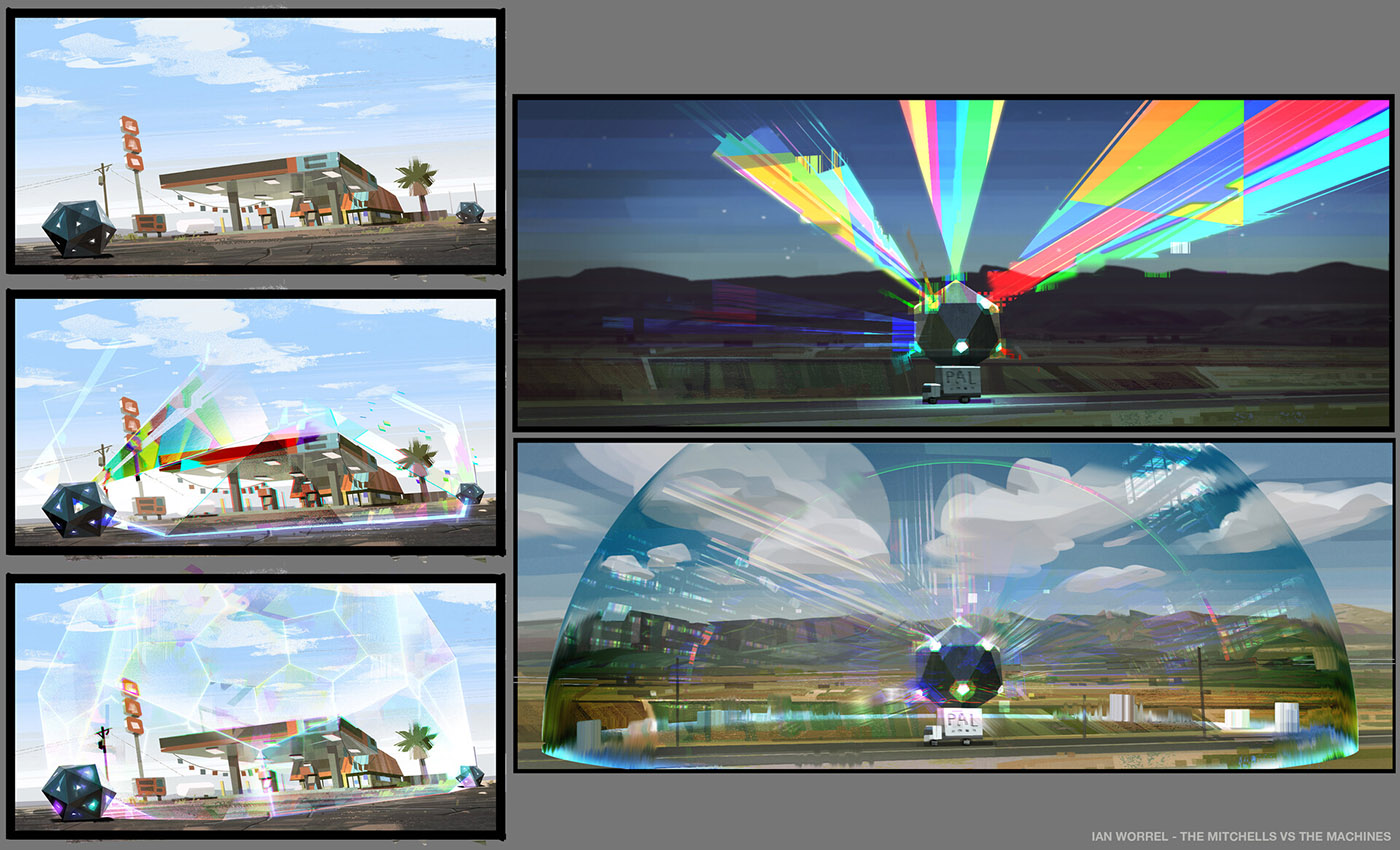 Artes de Ian Worrel para "The Mitchells vs the Machines" - THECAB | ARCAIVE